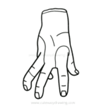 How To Draw Thing (Hand) From The TV Series Wednesday - Cute Easy Drawings