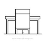 How To Draw A Shopping Mall Easy - Cute Easy Drawings