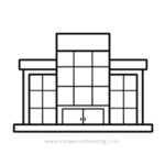 How To Draw A Shopping Mall Easy - Cute Easy Drawings